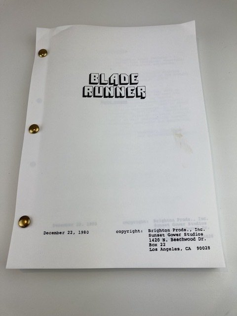 Blade Runner - Harrison Ford, Rutger Hauer - Warner Bros., script Draft ...