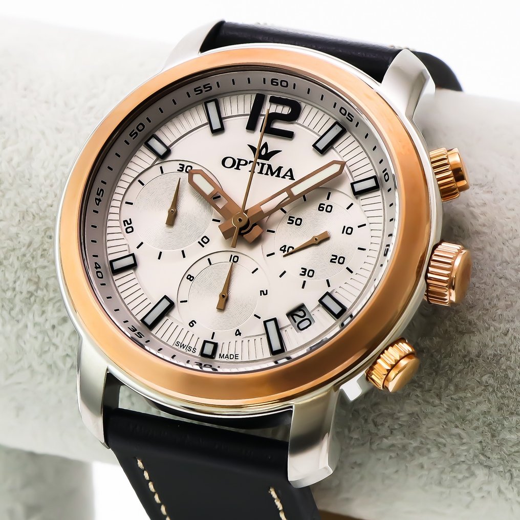 Optima - Swiss Chronograph - "NO RESERVE PRICE" - OSC399-SRL-1 - Men ...