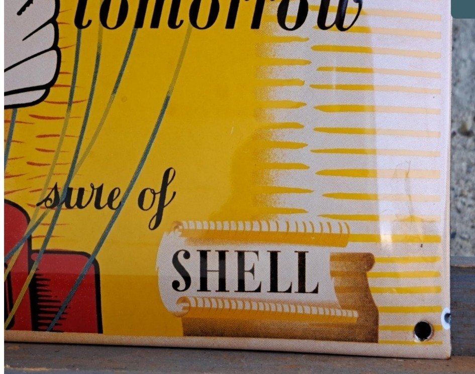 Advertising sign (1) - original Shell Enamel Advertising - Catawiki