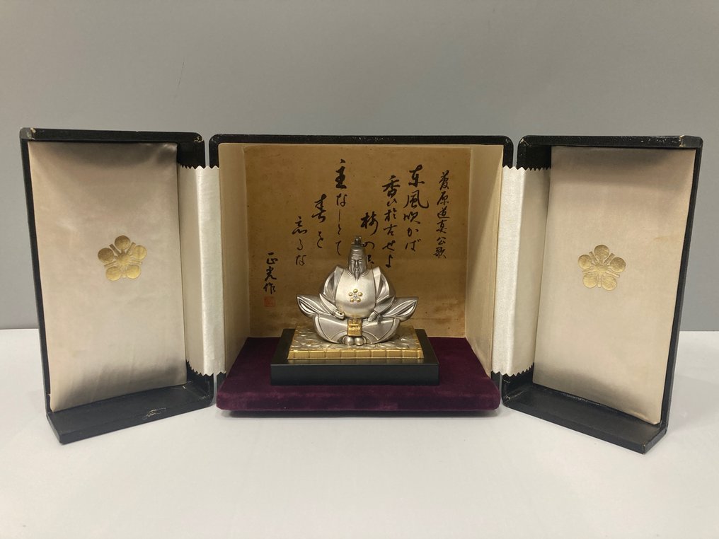 Estatua, Estatua de plata pura - Plata - Dios, Samurai - Masamitsu 正光 ...