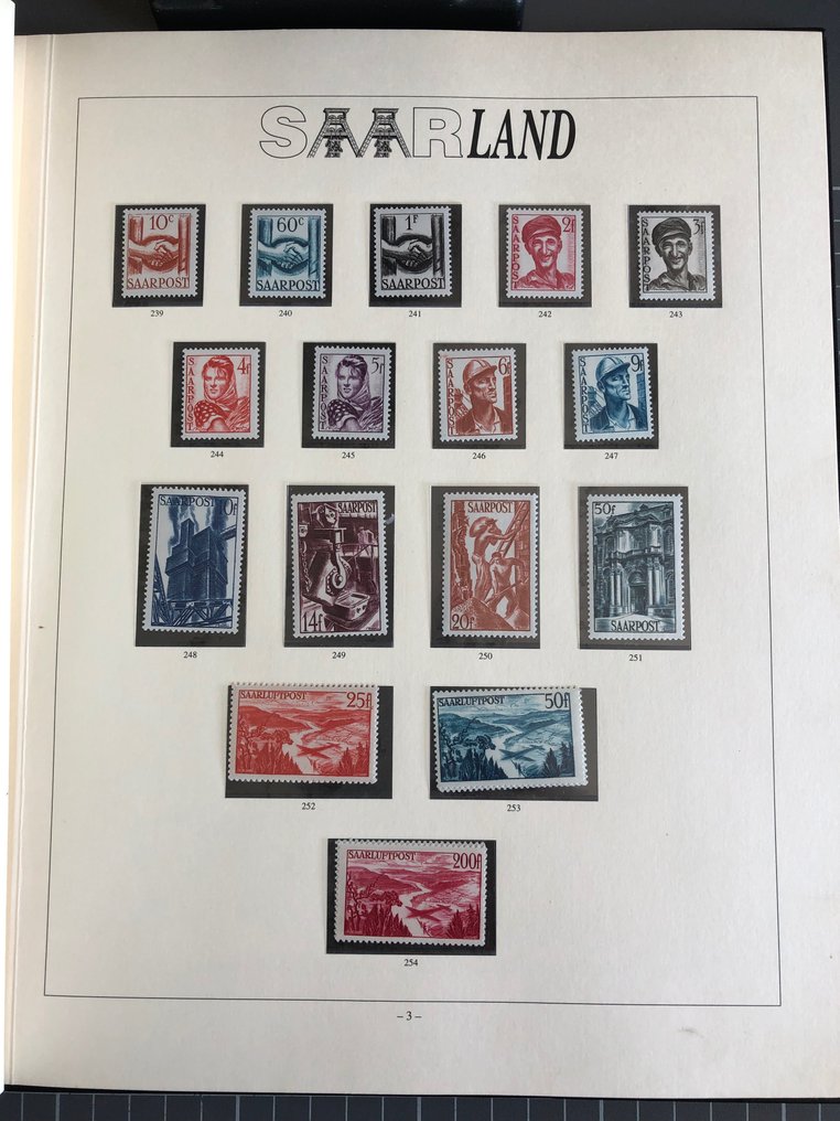 Saarland 1947/1956 - Complete collection in the winner album, flood aid blocks 1 + 2 deeply ...