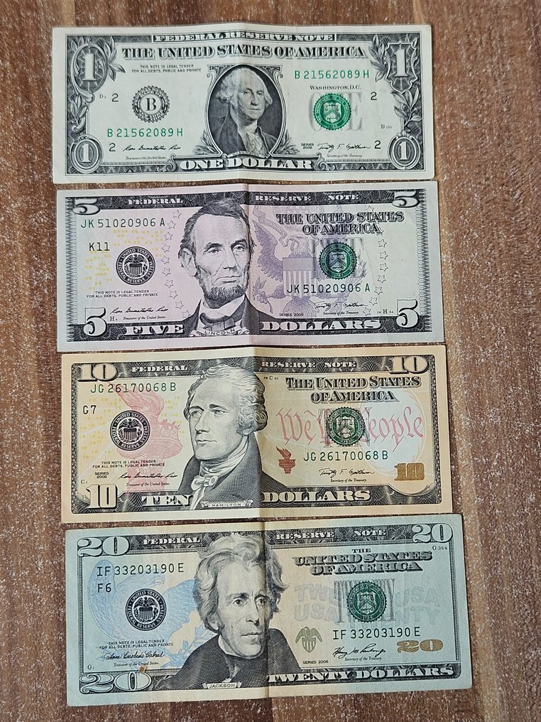 United States of America - 1, 5, 10, 20 Dollars 2006/2009 - Catawiki