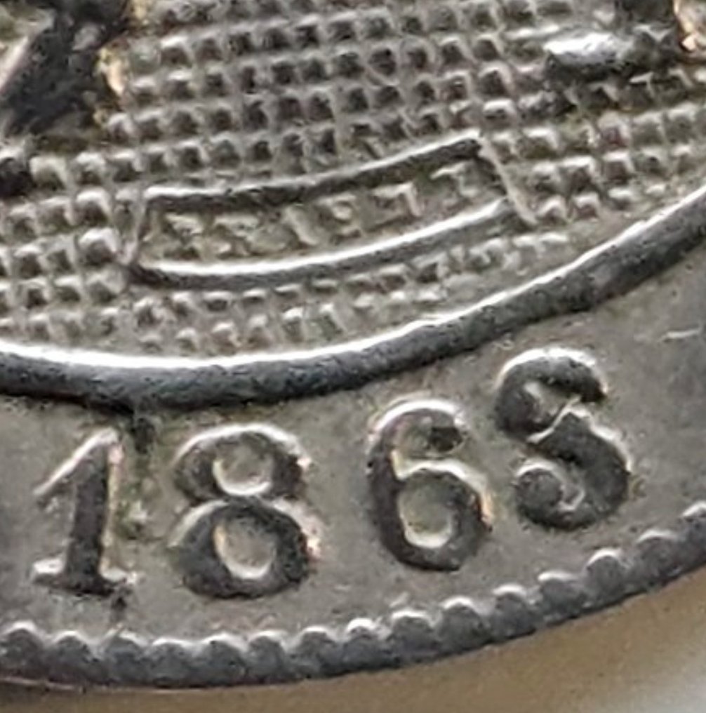 Belgium. Léopold I & II. 5 Cents 1863/2 Overdate and 1894 Dutch text (2 coins) - Catawiki