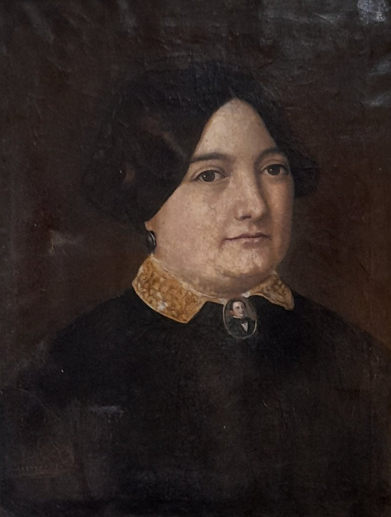 Escuela Española (XIX) - Retrato mujer - Catawiki