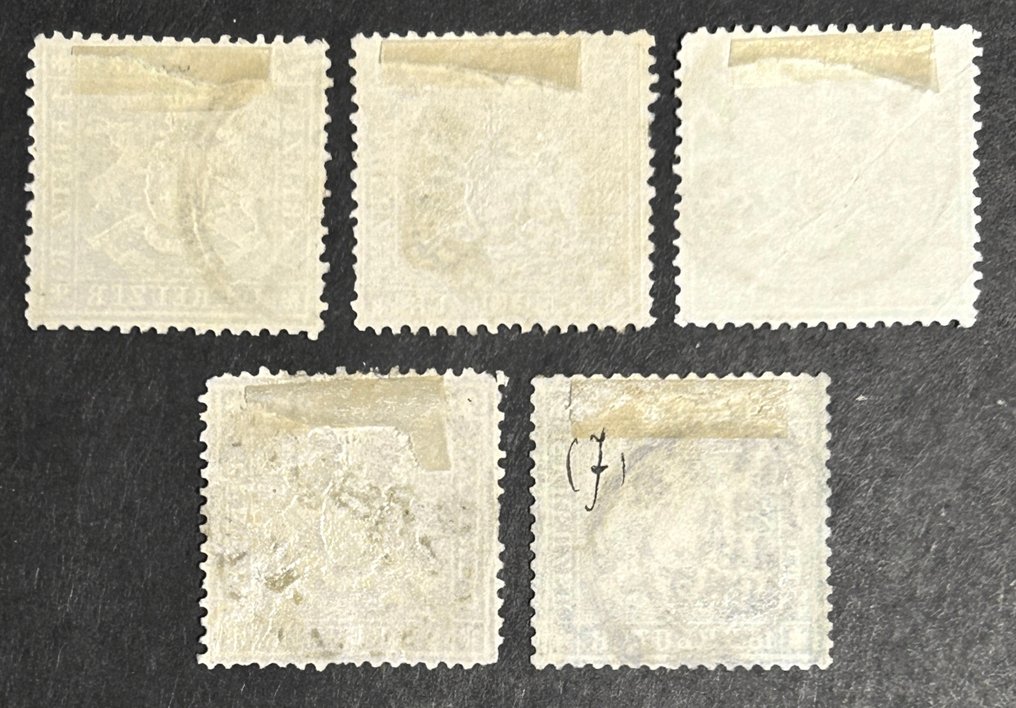 Württemberg 1861 - Edition complète sur papier fin - komplette gestempelte Ausgabe 1861 (dünnes ...