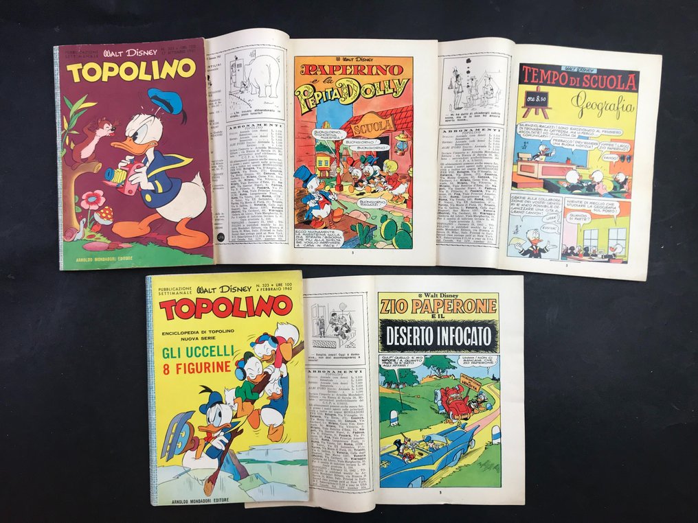 Topolino nn. 321/326, 328, 329 - 9 Comic - Prima edizione - 1961/1962 - Catawiki