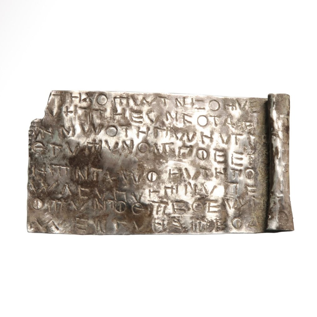 Oud-Romeins - Gnostische rol/plaquette met zilveren inscriptie - Catawiki