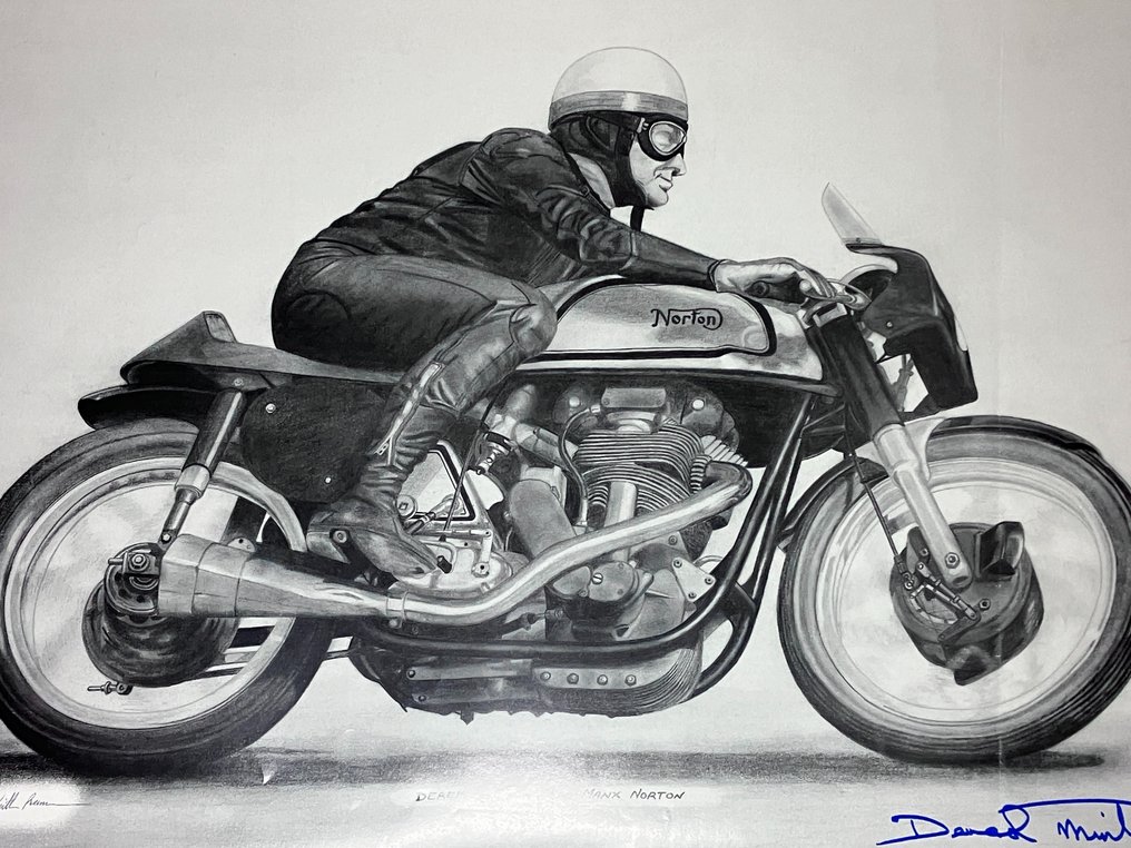 Manx Norton - MotoGP - Derek Minter - Artwork - Catawiki