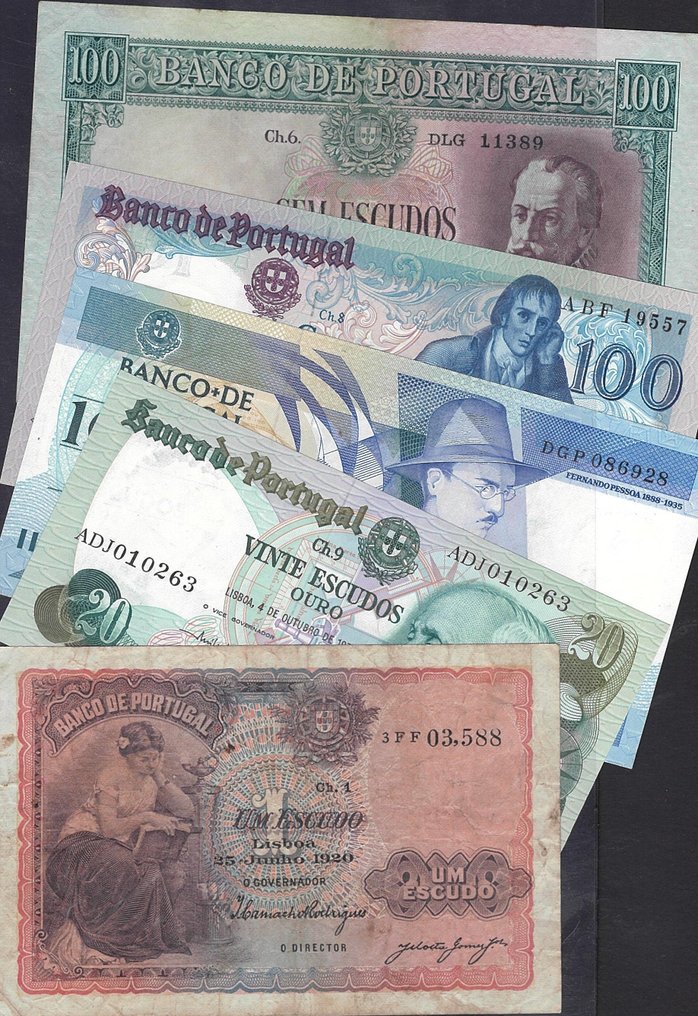 Portugal. - 5 banknotes - various dates - Catawiki