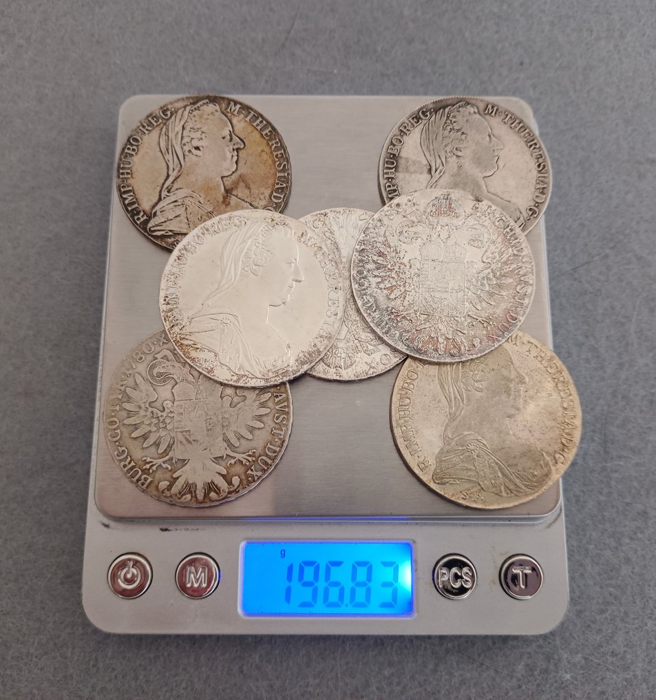 Austria. Maria Theresia (1740-1780). 1 Thaler (taler) coins - 7 pieces (restrike) - Catawiki