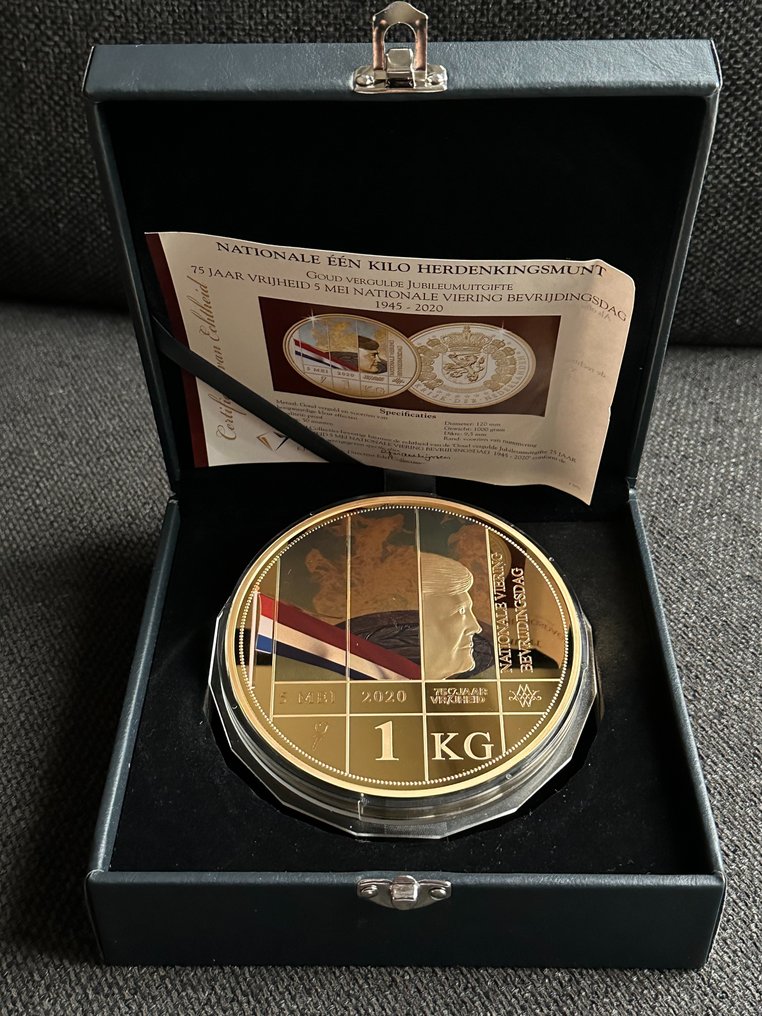 Nederland. 1 Kilo Herdenkingsmunt 2020 '75 jaar Vrijheid - Nationale viering Bevrijdingsdag ...