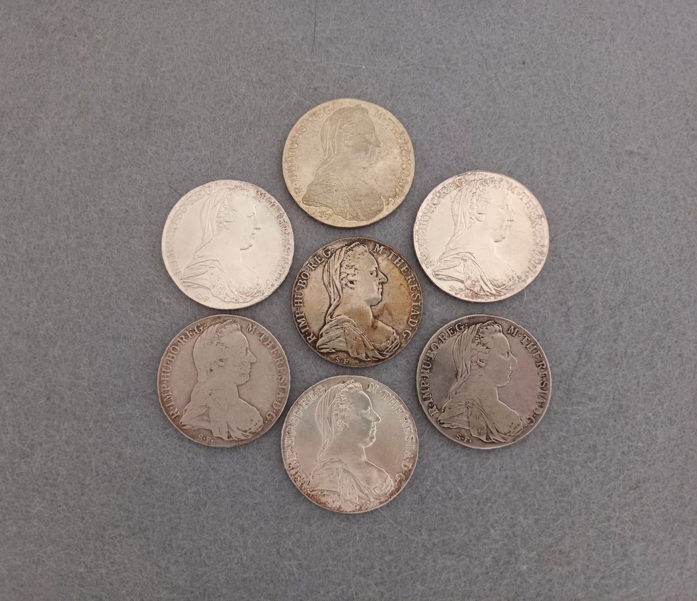 Austria. Maria Theresia (1740-1780). 1 Thaler (taler) coins - 7 pieces ...