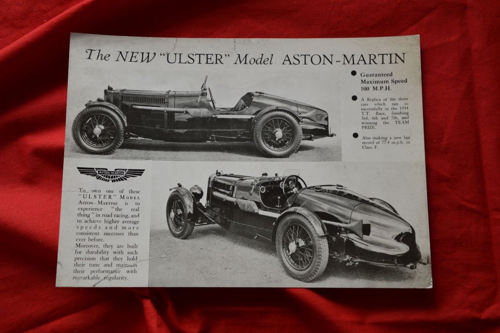 Brochure - Aston Martin - Aston Martin Ulster brochure 1934 prospekt folder dep - Catawiki