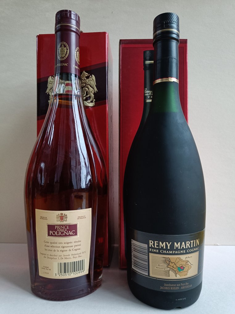 Prince Hubert de Polignac, Rémy Martin - VSOP + 3 Star cognac - b. década de 1990 - 70cl - 2 ...