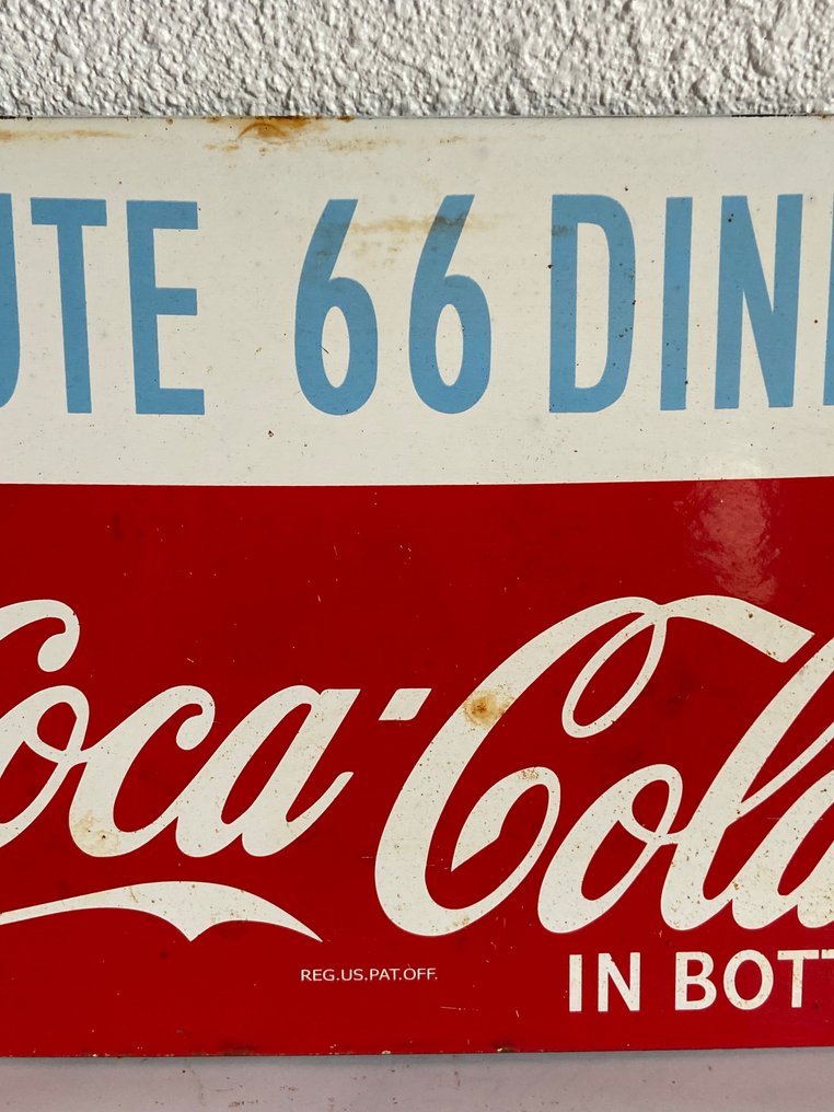 Coca-Cola - Plaque - Route 66 Diner - Enamel - Catawiki