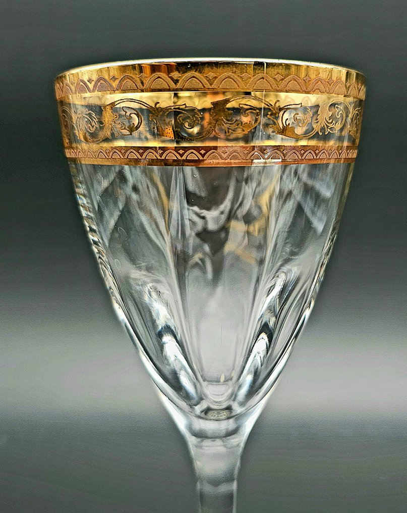 CRYSTAL ITALY - Wine glass (6) - Golden Line. - .999 (24 kt) gold, Crystal - Catawiki