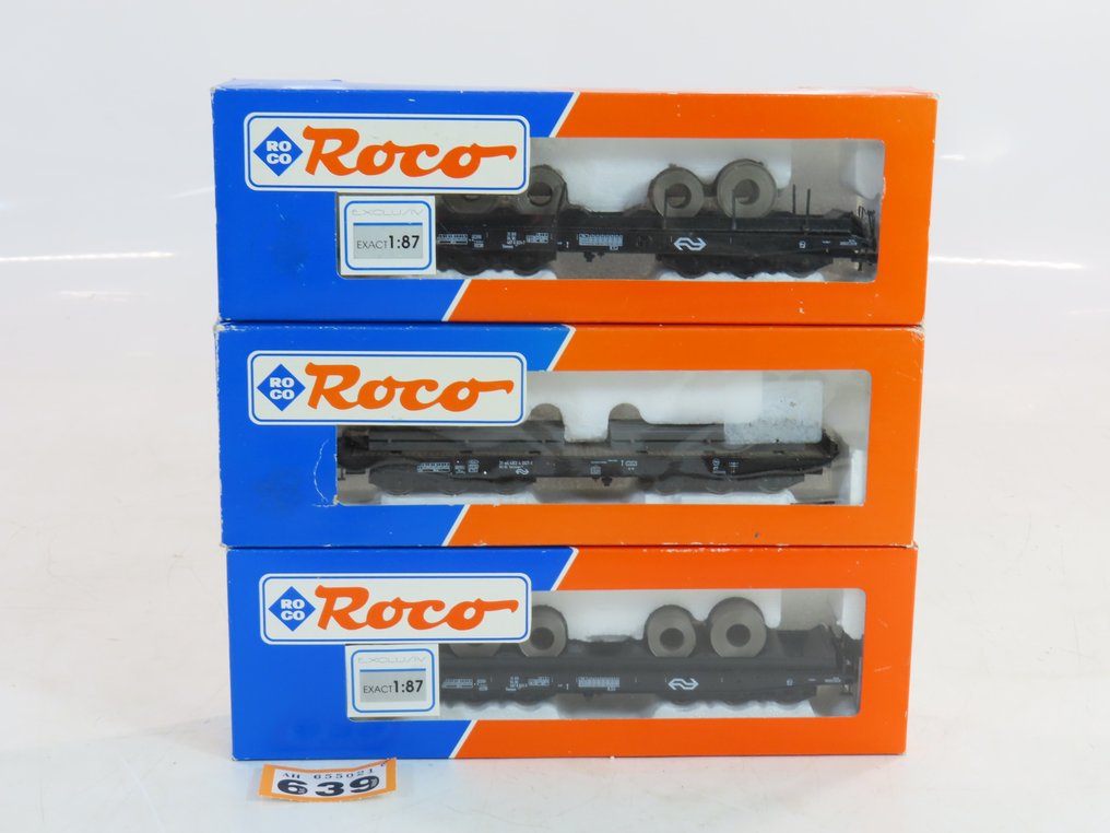 Roco H0 - 46554/46551 - Modeltrein goederenwagon (3) - 3x 6-assige ...