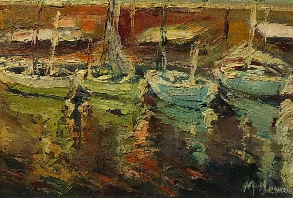 Maribel Jovany (1928-?) - Quatre Petits Voiliers - Catawiki