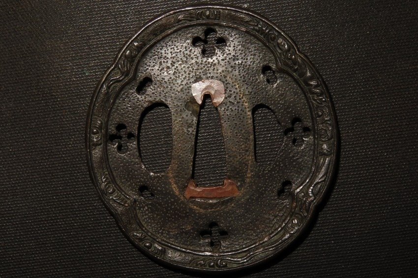 Katana - Yamagane - Hidden Kirishitan Kokinko Tsuba : C3-756 - Japan ...