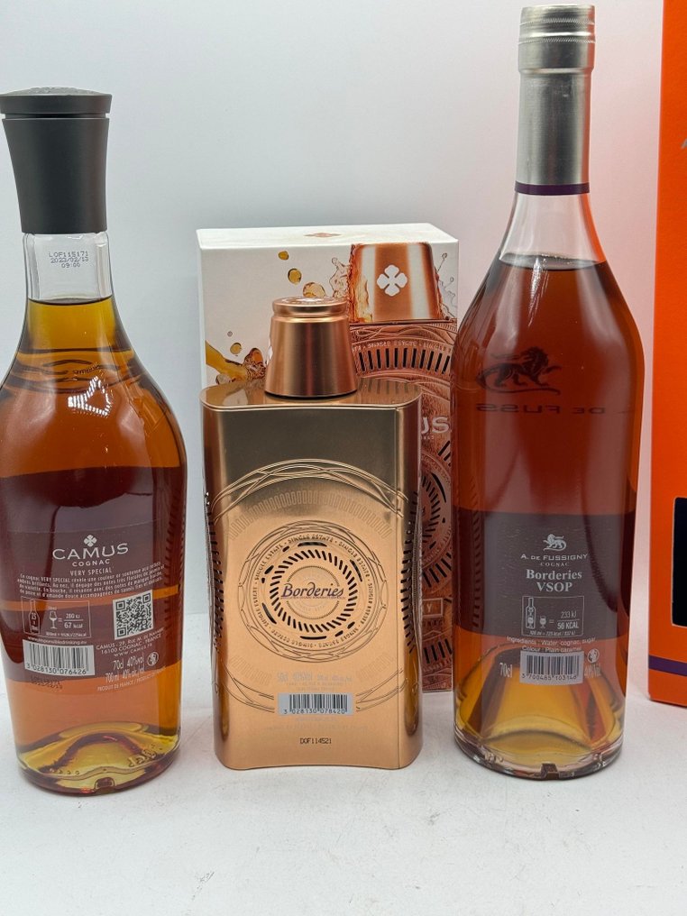 Camus, A. de Fussigny - Borderies Special Dry, VS + Borderies VSOP - 500ml, 70cl - 3 garrafas ...