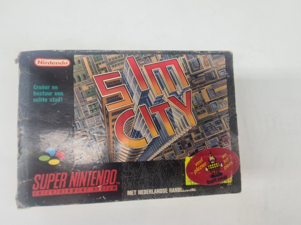 Super Nintendo SNES SIMCITY SIM CITY with black Nintendo seal PAL Hol ...