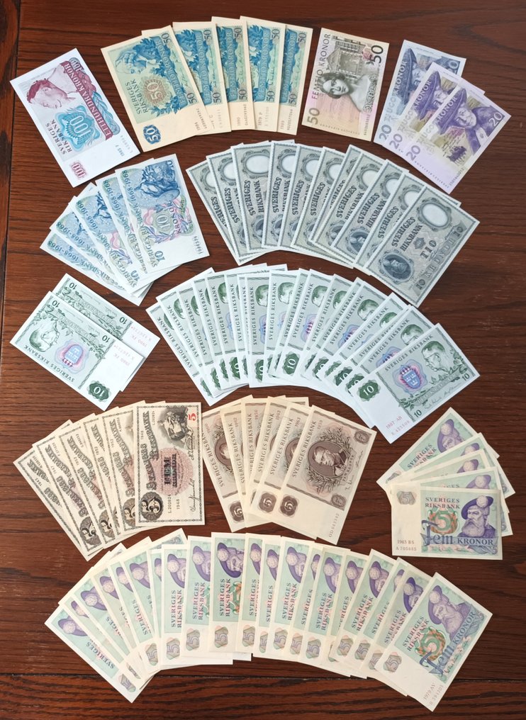 Sweden. - 83 banknotes - 1005 Kronor - various dates - Catawiki