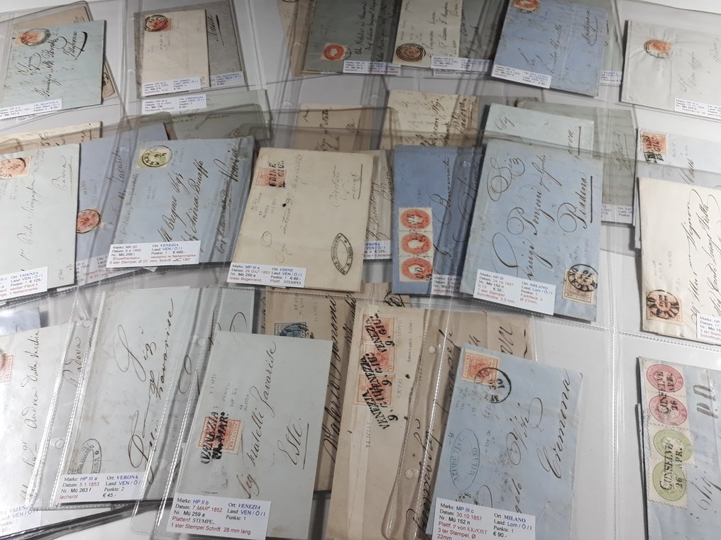 Italian Ancient States - Lombardo Veneto 1850/1864 - extensive letter ... Italian Ancient States - Lombardo Veneto 1850/1864 - extensive letter ...