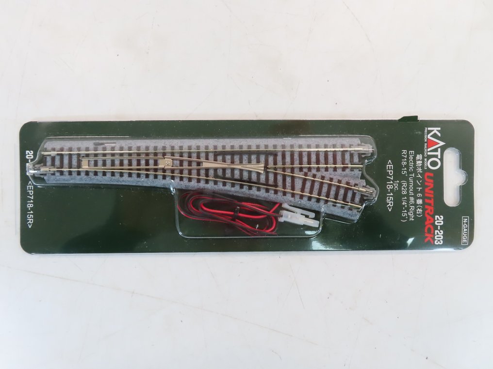 Kato N - 20 203 - Model train tracks (3) - 3-part rail lot with right ...