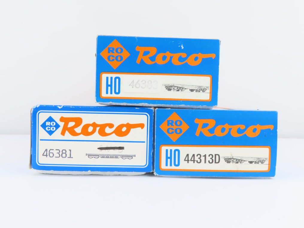Roco H0 - 46386/44313/46387 - Model train freight carriage (3) - 3x ...