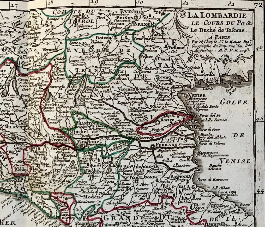 Europa, Mappa - Italia/Nord Italia/Lombardia/Toscana/Genova/Liguria; G ...