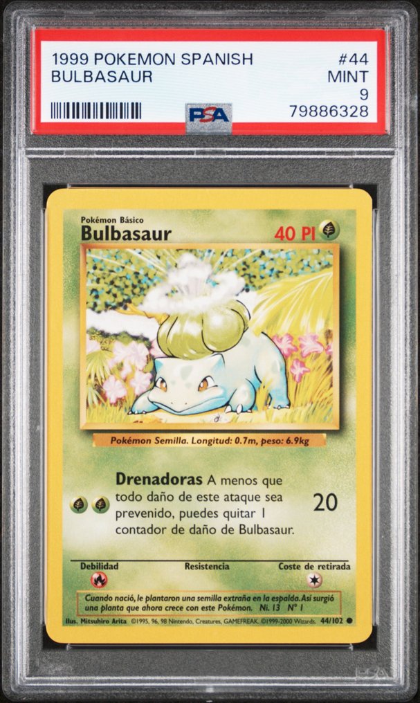 Pokémon Card - Card Graded PSA 9 BULBASAUR 1999 POKEMON SPANISH 44 /102 ...