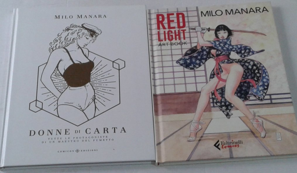 Milo Manara Illustration Book Limited Edition - vol. "Donne di carta" 88/100 + Red Light Art ...
