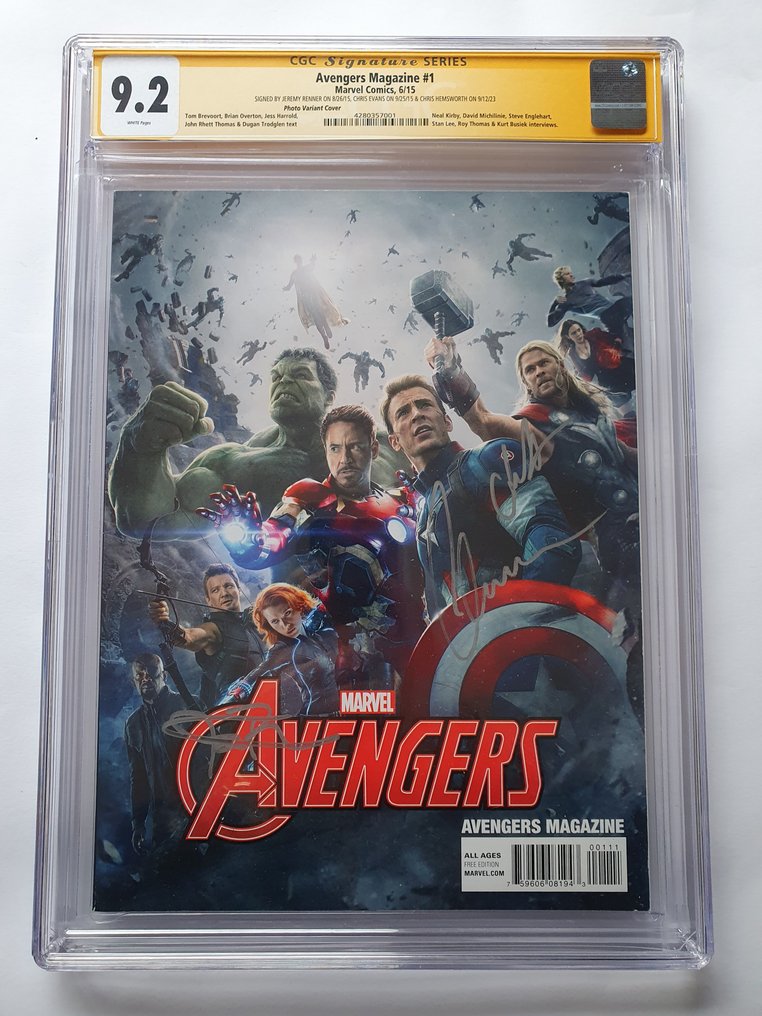 Avengers Magazine #1 - Signed x3: by Jeremy Renner & Chris Evans ...