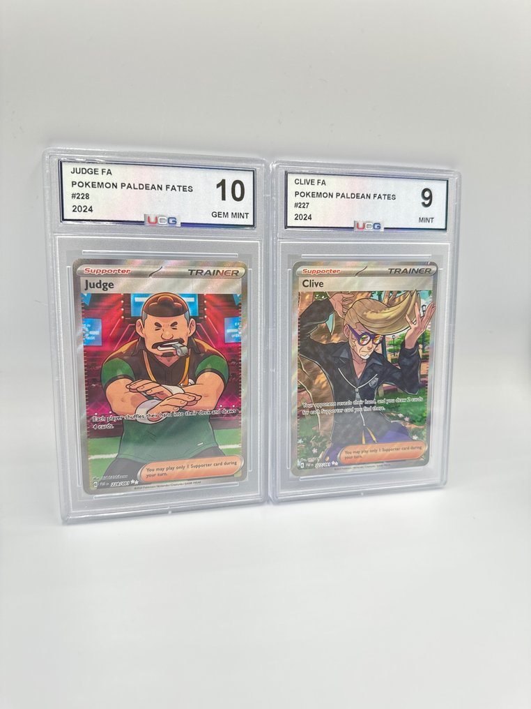 Pokémon - 2 Graded card - JUDGE FULL ART & CLIVE FULL ART - PALDEAN ...