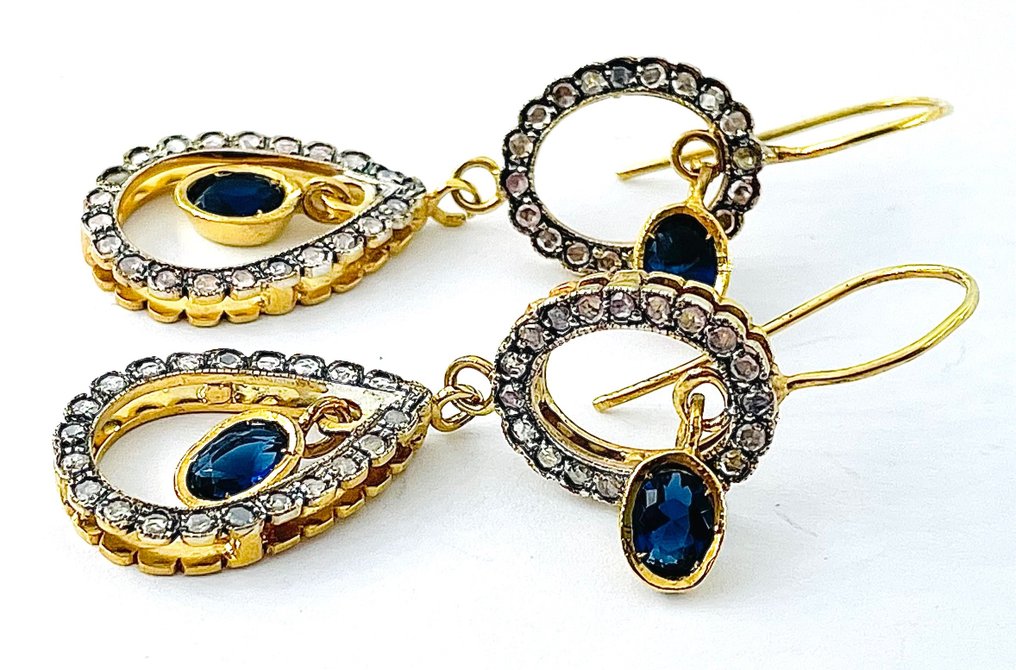 No Reserve Price Victorian” Gold Silver Earrings Sapphires Diamond Catawiki