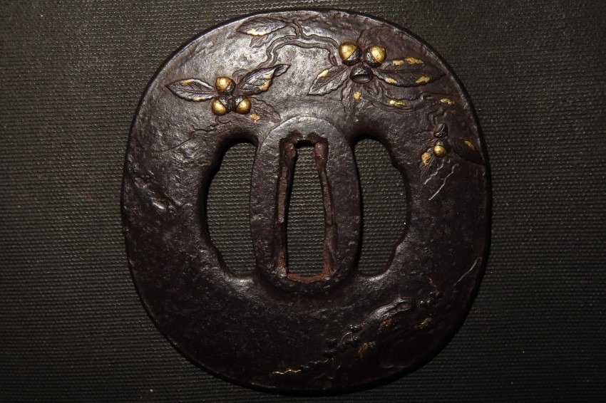 Katana - Fer forgé - Daito Zakuro Tsuba : C3-550 - Japon - Période Edo ...