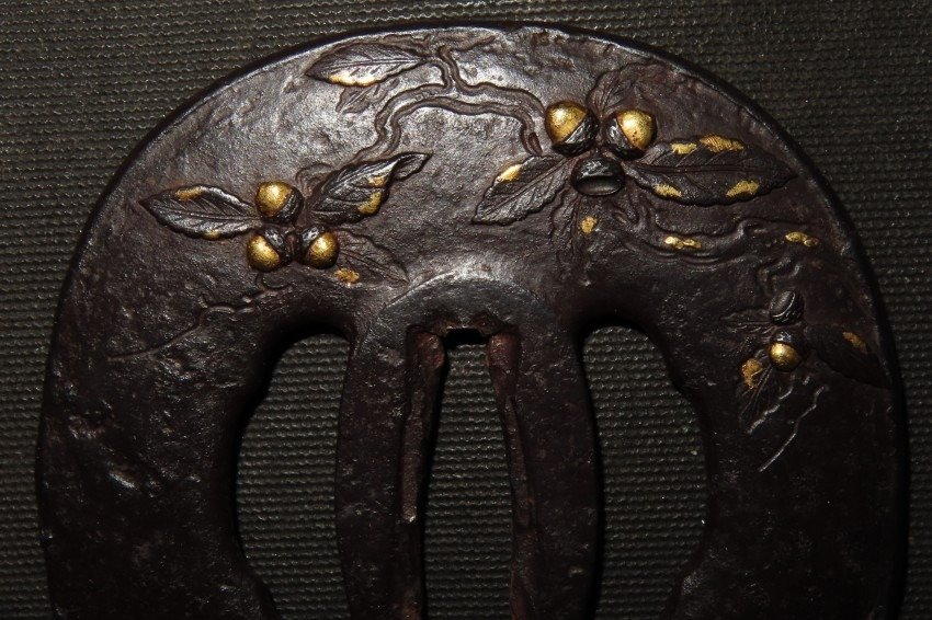 Katana - Fer forgé - Daito Zakuro Tsuba : C3-550 - Japon - Période Edo ...