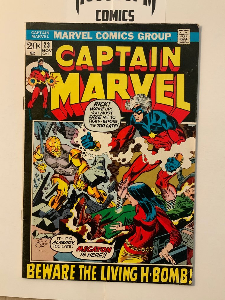 Captain Marvel 1968 Series 23 Silver Age Gem No Reserve Price Megaton Appearance 1