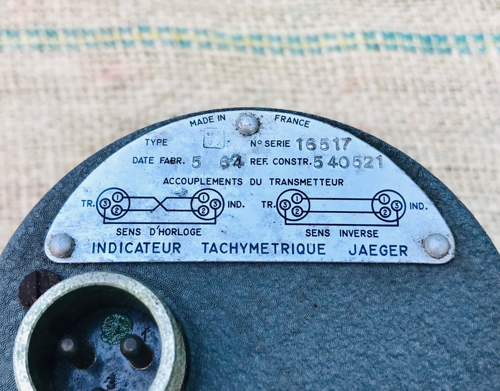 Taquímetro de avión Jaeger - Instrument - Kristall, Stahl - 1960-1970 ...