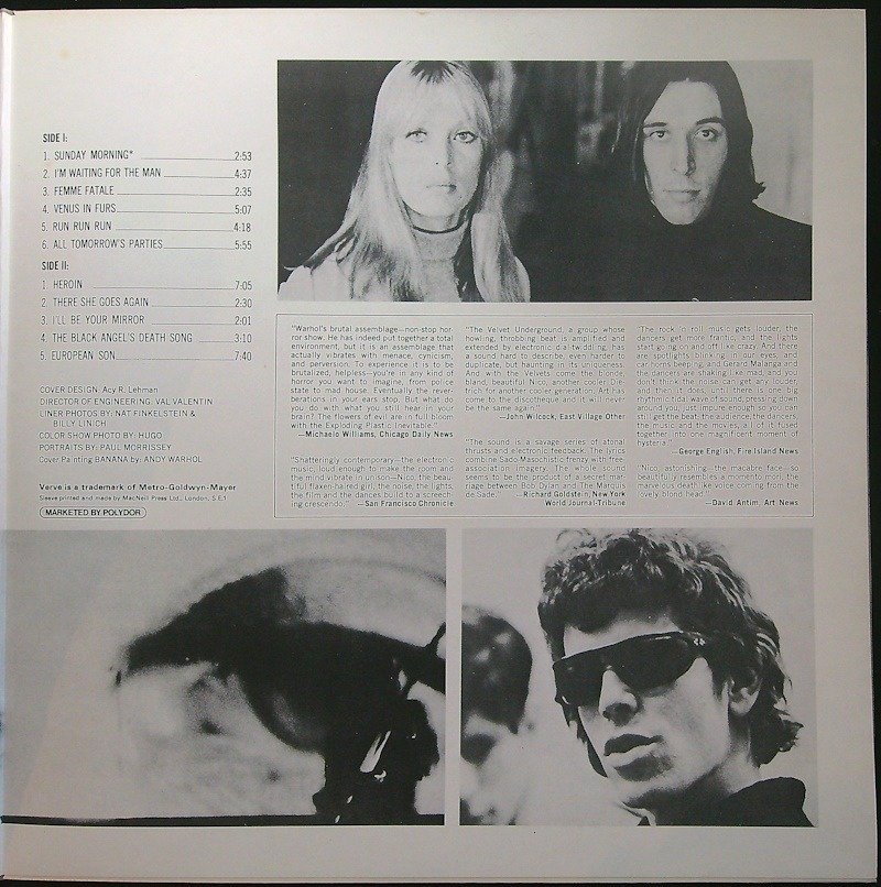 The Velvet Underground & Nico (UK 1971 gatefold reissue LP of 1967 ...