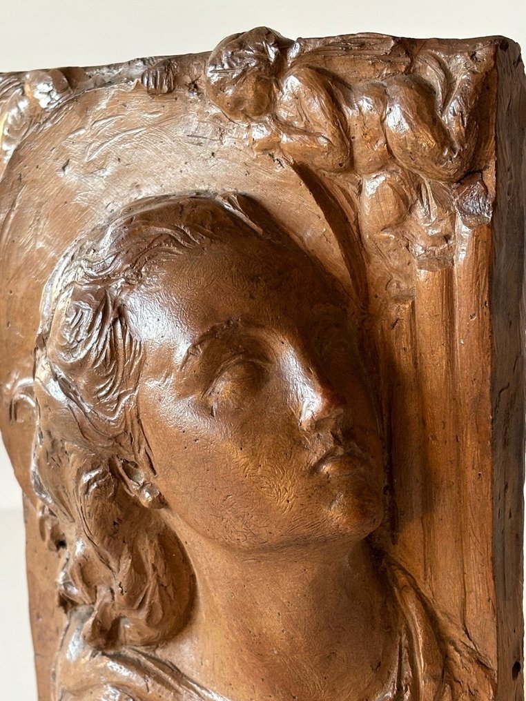 Dante Parini (1890-1969) - sculptuur, Madonna con angelo - 20.5 cm ...