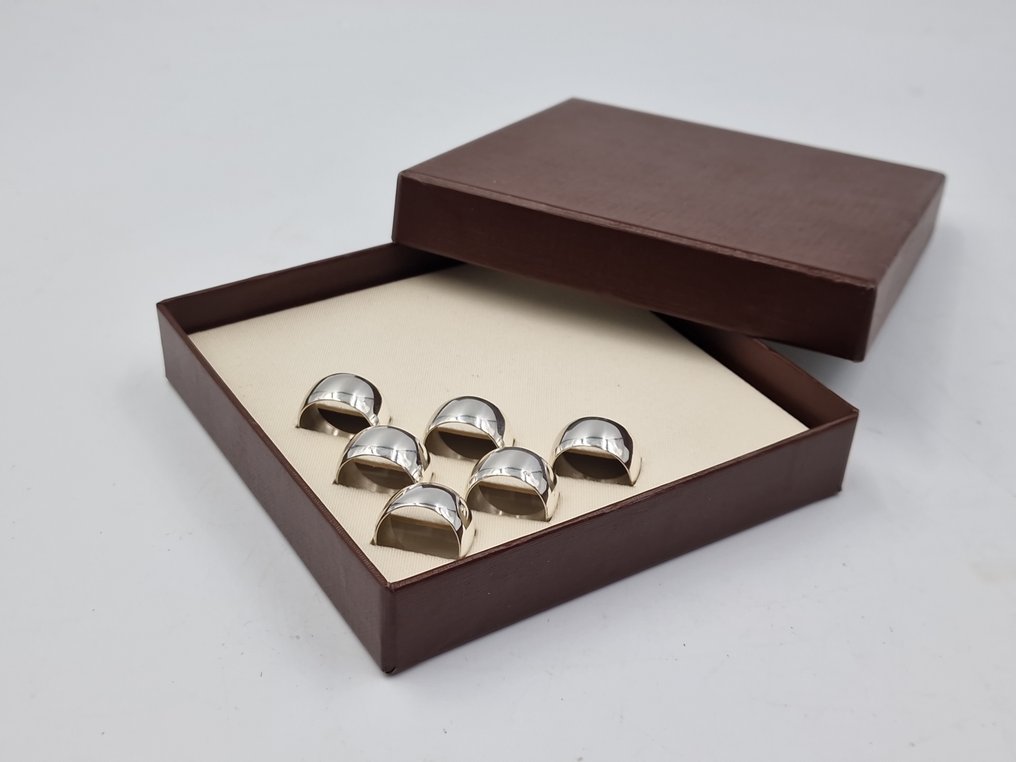 Lutz & Weiss GmbH - Napkin ring - Set of 6 finger cloth rings - Silver ...