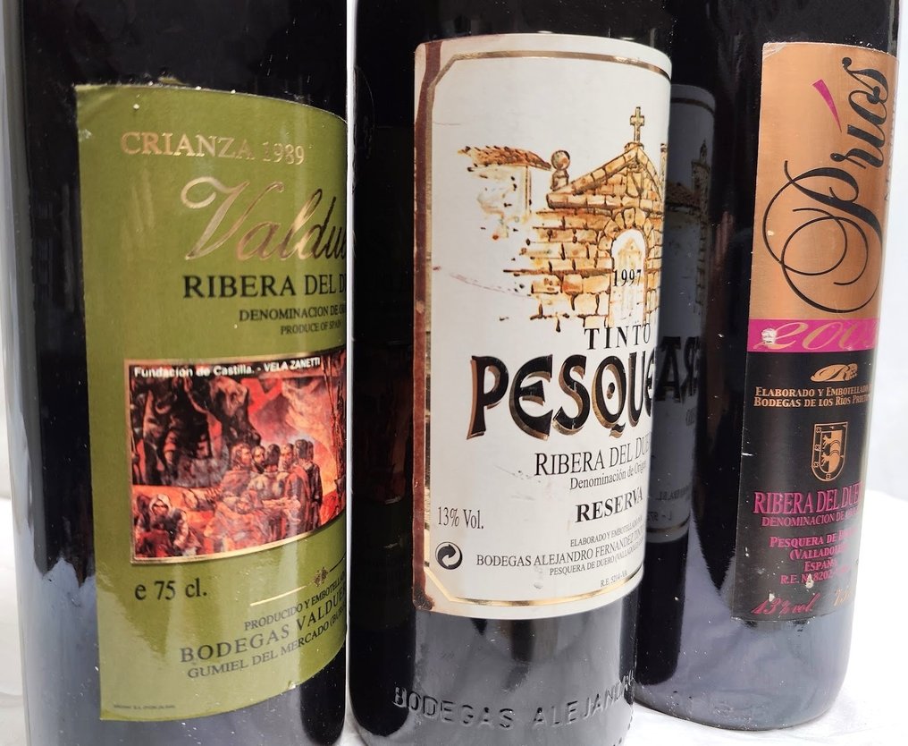 1997 Alejandro Fernández, Tinto Pesquera, 1989 Valduero & 2003 Los Rios Prieto, Prios Máximus ...