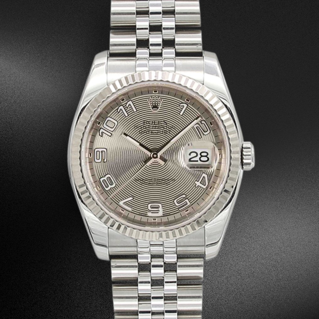 Rolex - Datejust - Silver Racing Concentric Dial - 116234 - Unisex ...