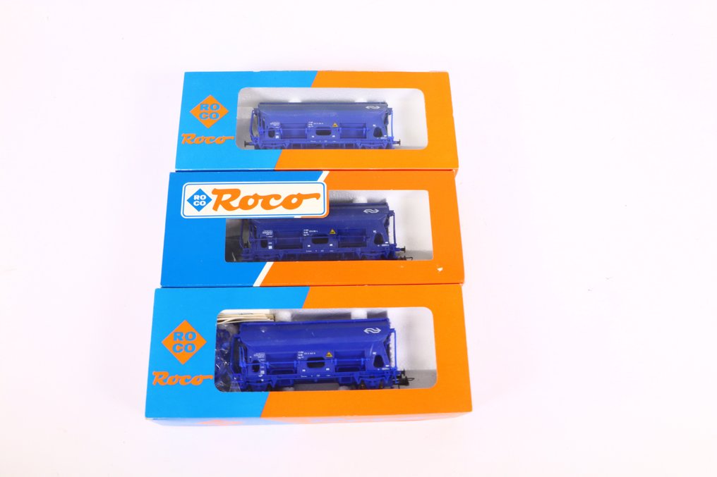 Roco H0 - 46419 - Model train freight carriage (3) - Three side ...