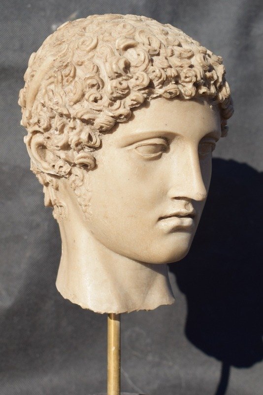 Sculpture, Testa di Hermes - 34 cm - Marble dust - Catawiki