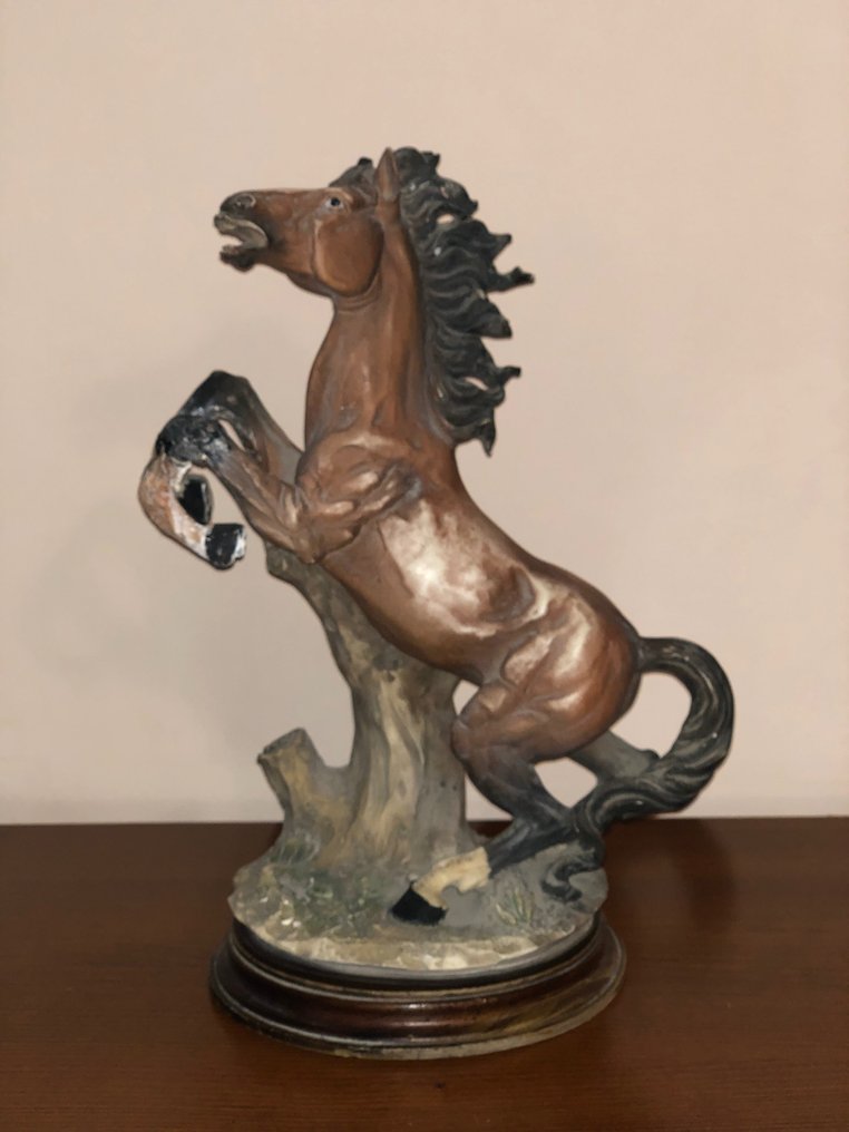 Ceramica di Capodimonte - B.A. - Sculpture, Statua Cavallo Rampante ...