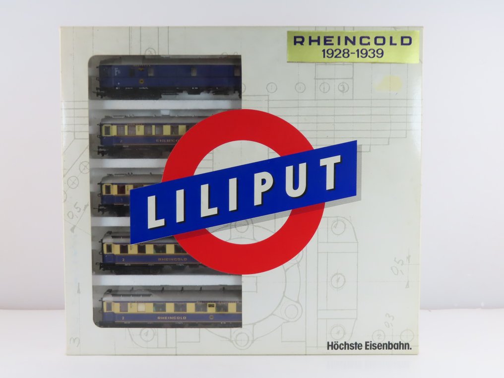 Liliput H0 - 820 - Model train passenger carriage set (1) - 5-piece set of 4-axle express train ...