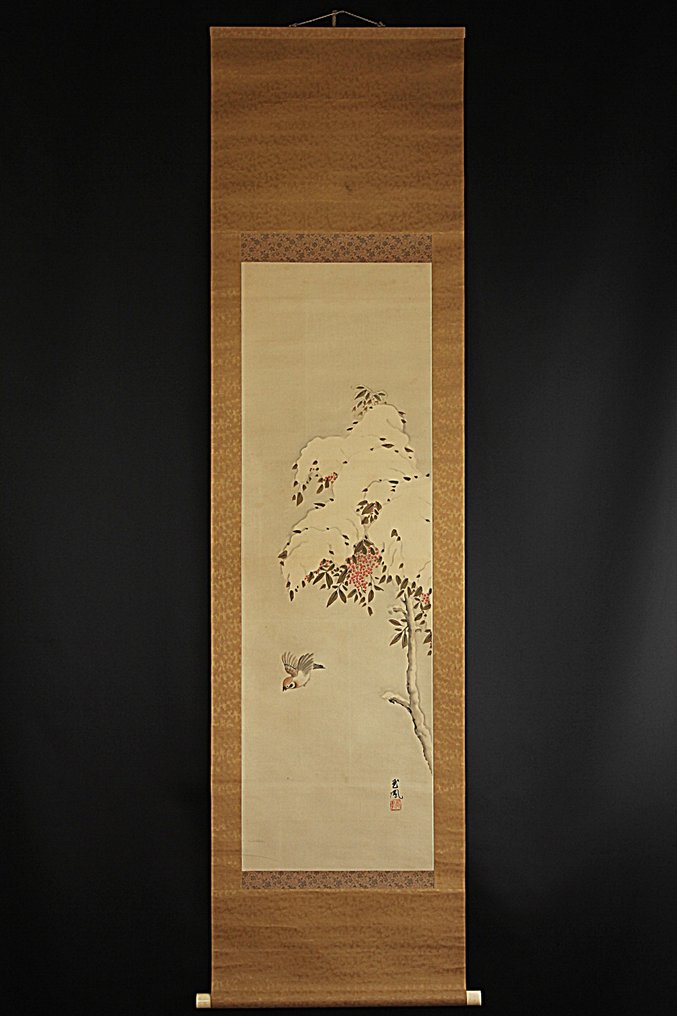 Winter Kacho-ga 花鳥 - With signature and seal 玉鳳 Gyokuhō - Japan - Catawiki