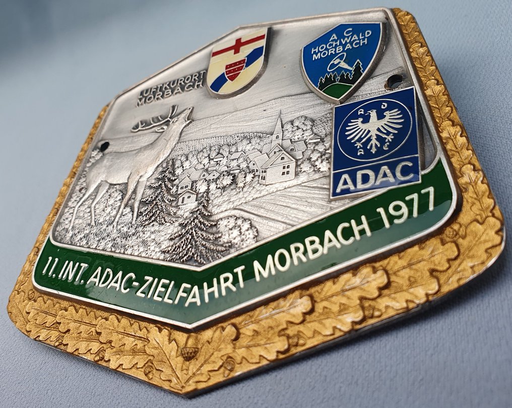 Badge - ADAC Grille Badge - 11. Int. Zielfahrt - Morbach 1977 - Germany ...
